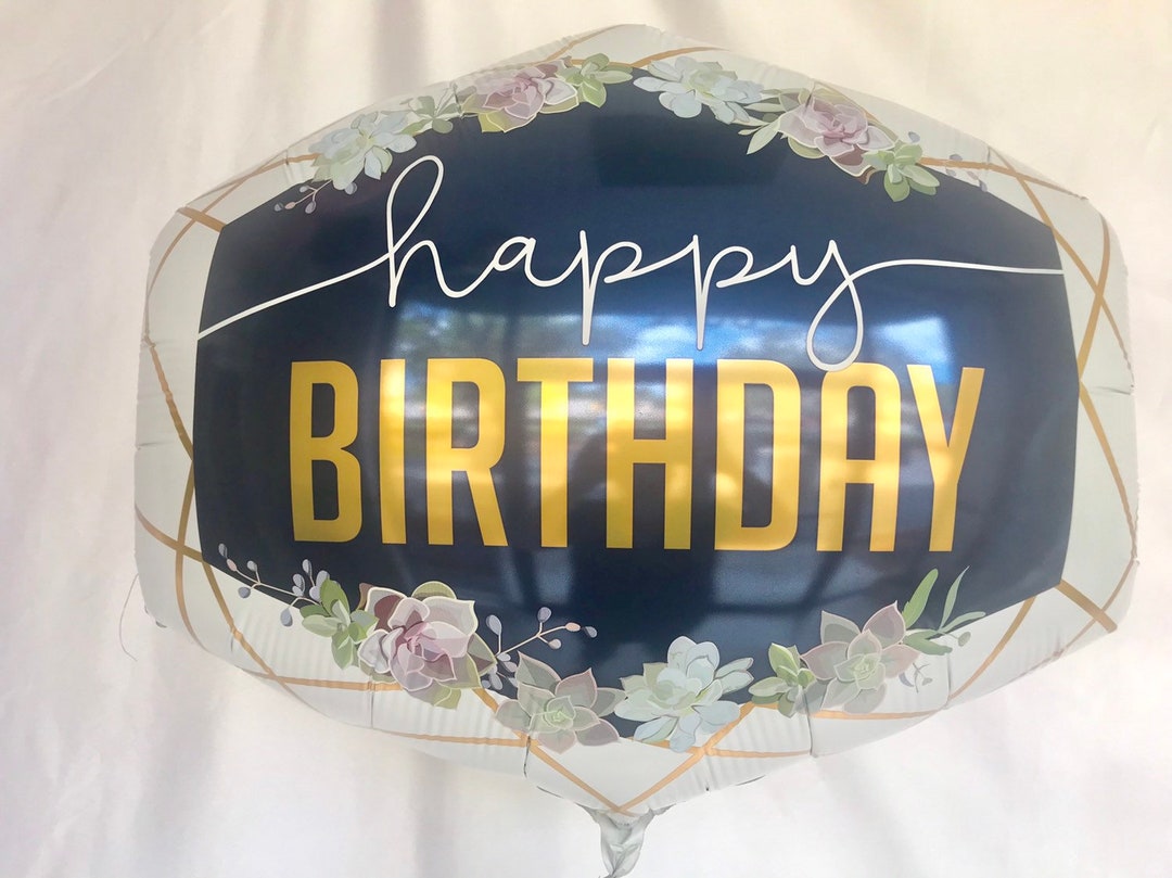 Succulent Decor Navy and Gold Balloons First Birthday Succulent Balloon ...