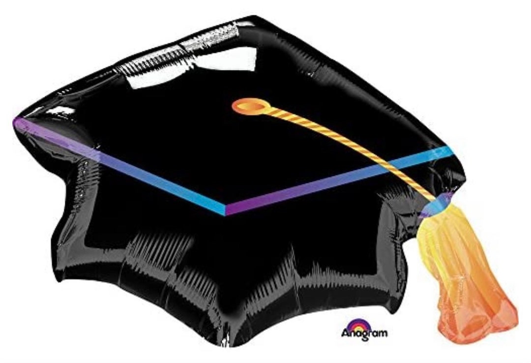 Black Grad Cap Balloon Graduation Party Ideas Class of 2024 Boy Grad ...