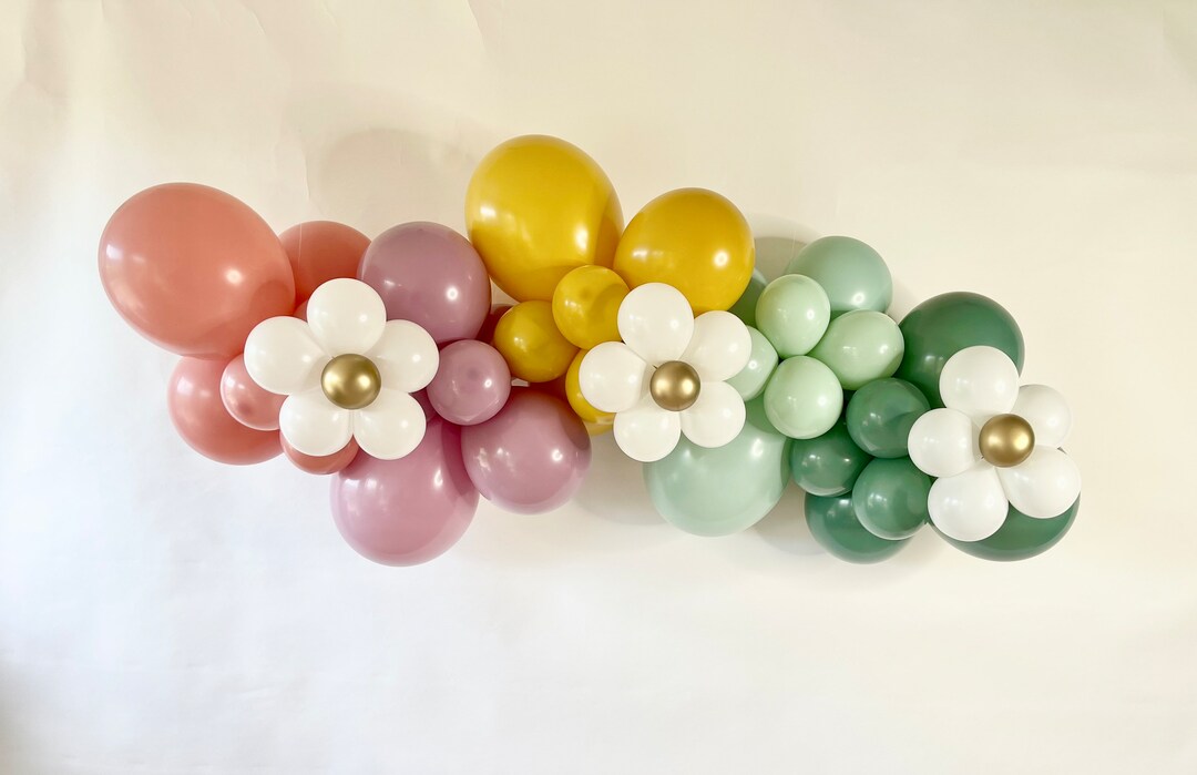 Groovy Balloon Garland Kit, Daisy Arch, Two Groovy, Groovy One Party ...