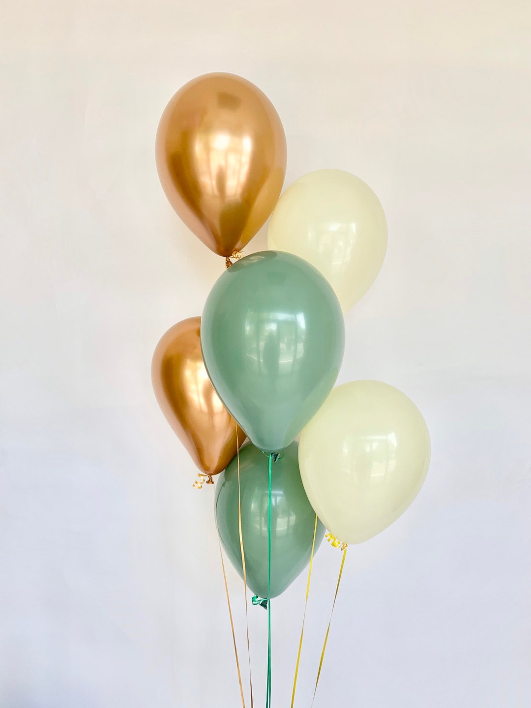 Sage Green Balloons - Chrome Copper and Ivory Balloons, Sage ...