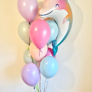 Dolphin Balloon Bouquet Pink Mint Coral Seaglass Blossom Oneder the Sea ...