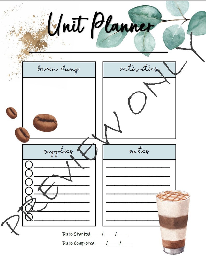 Coffee Themed Homeschool Planner - Etsy