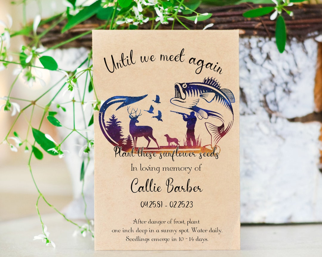 Fishing Memorial Gift, Funeral Seed Pack, Hunting Memorial Gift ...