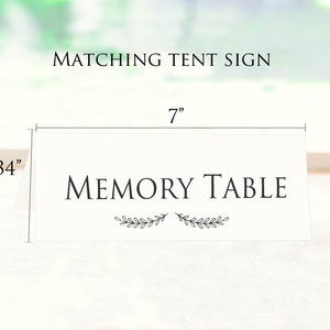 Set of 2 White Memory Table Signs, Memorial Service Sign Set, for ...
