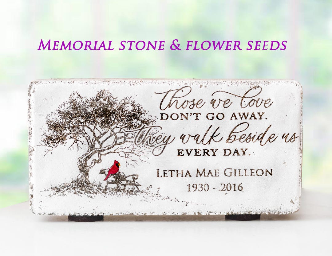 Laser Engraved Memorial Stone, Personalized Remembrance Memory Garden ...