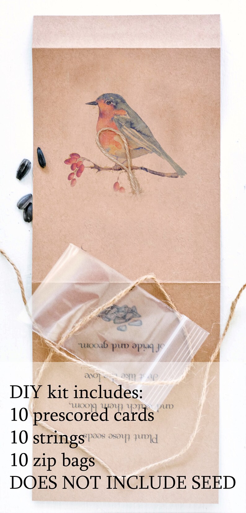 Funeral Favor Robin Memorial Seeds Celebration of Life Bird Seed Packet ...