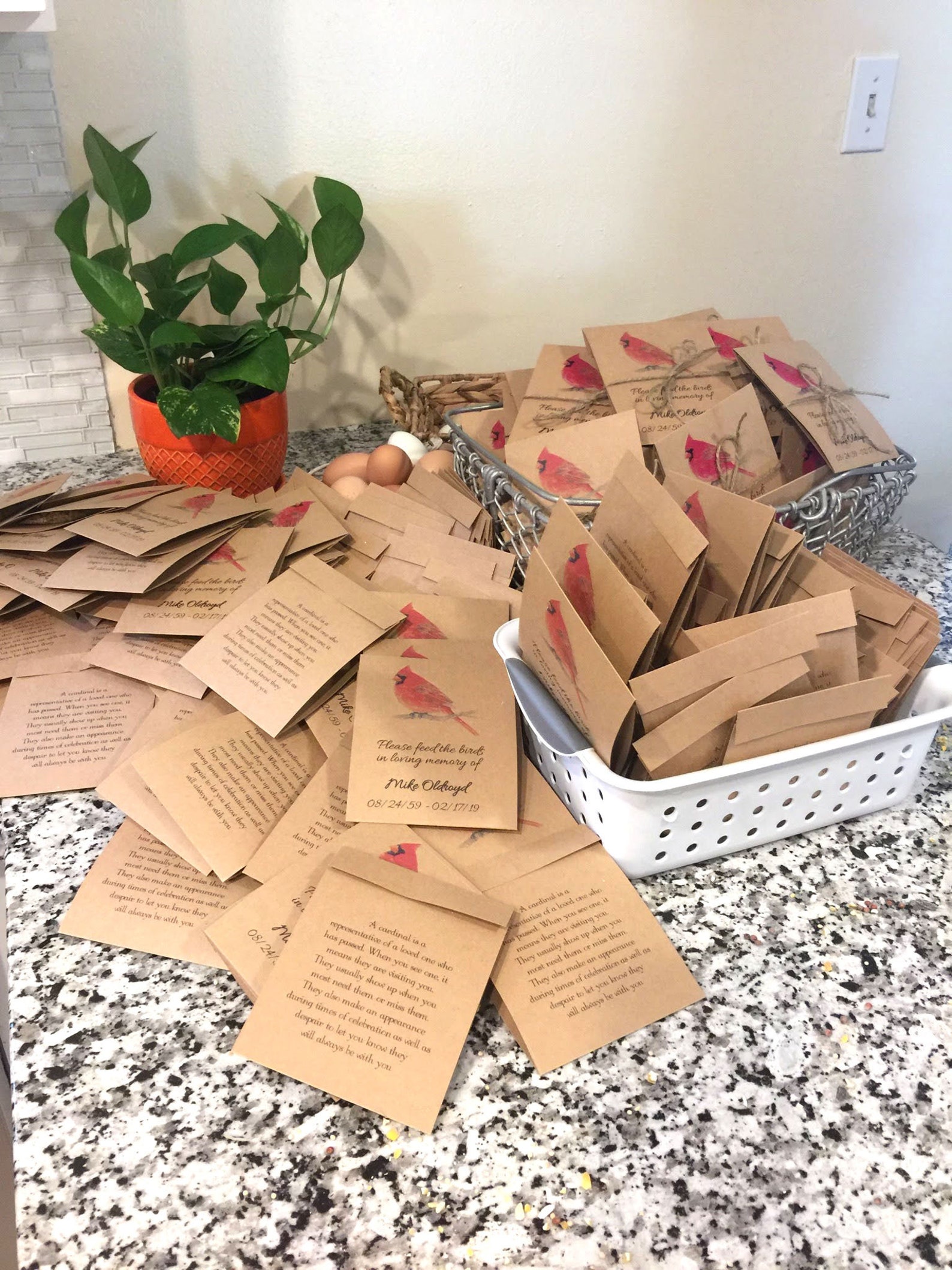 Funeral Favor Rose Memorial Seed Pack Funeral Celebration of | Etsy