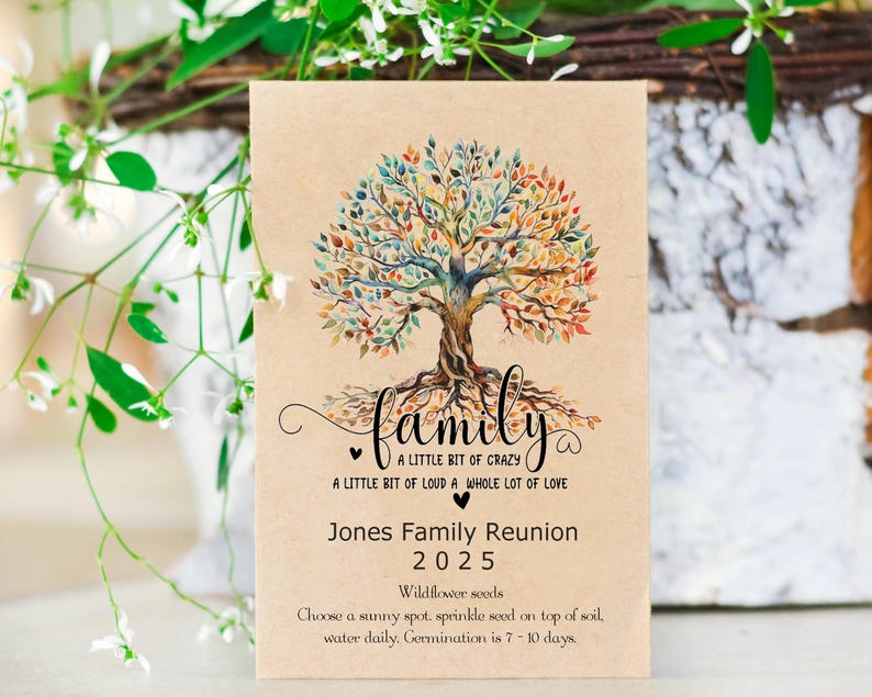 Personalized Family Reunion Gifts, Bulk Wildflower Seed Packets, Family ...