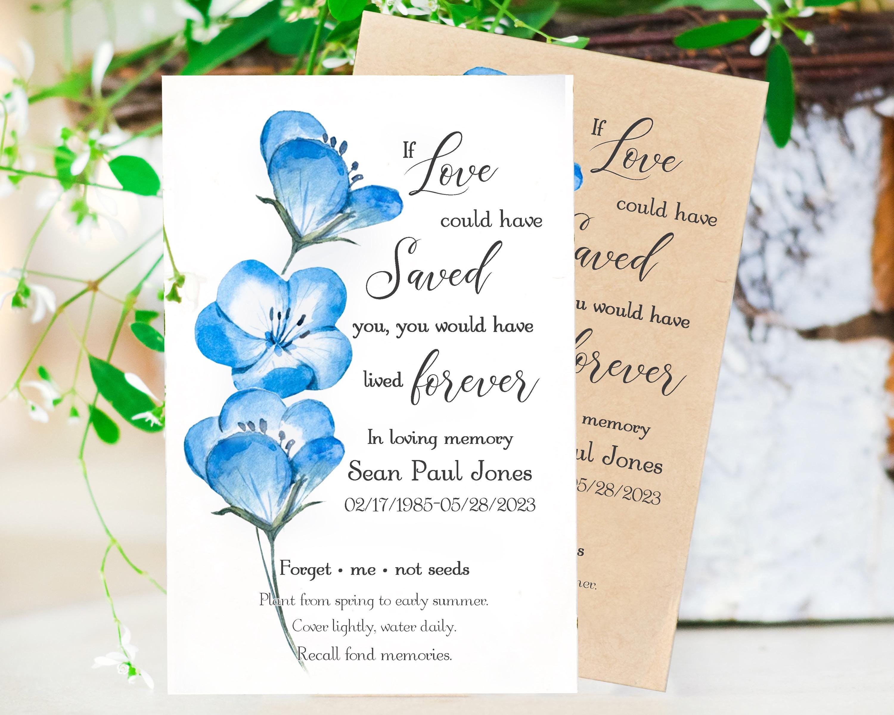 Forget-me-not Memorial Seed Packets • Personalized Funeral Favors for ...