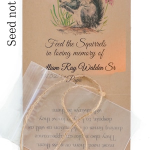 Funeral Favor, Memorial Favor, Feed the Squirrels Memorial Gift ...
