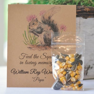 Funeral Favor, Memorial Favor, Feed the Squirrels Memorial Gift ...