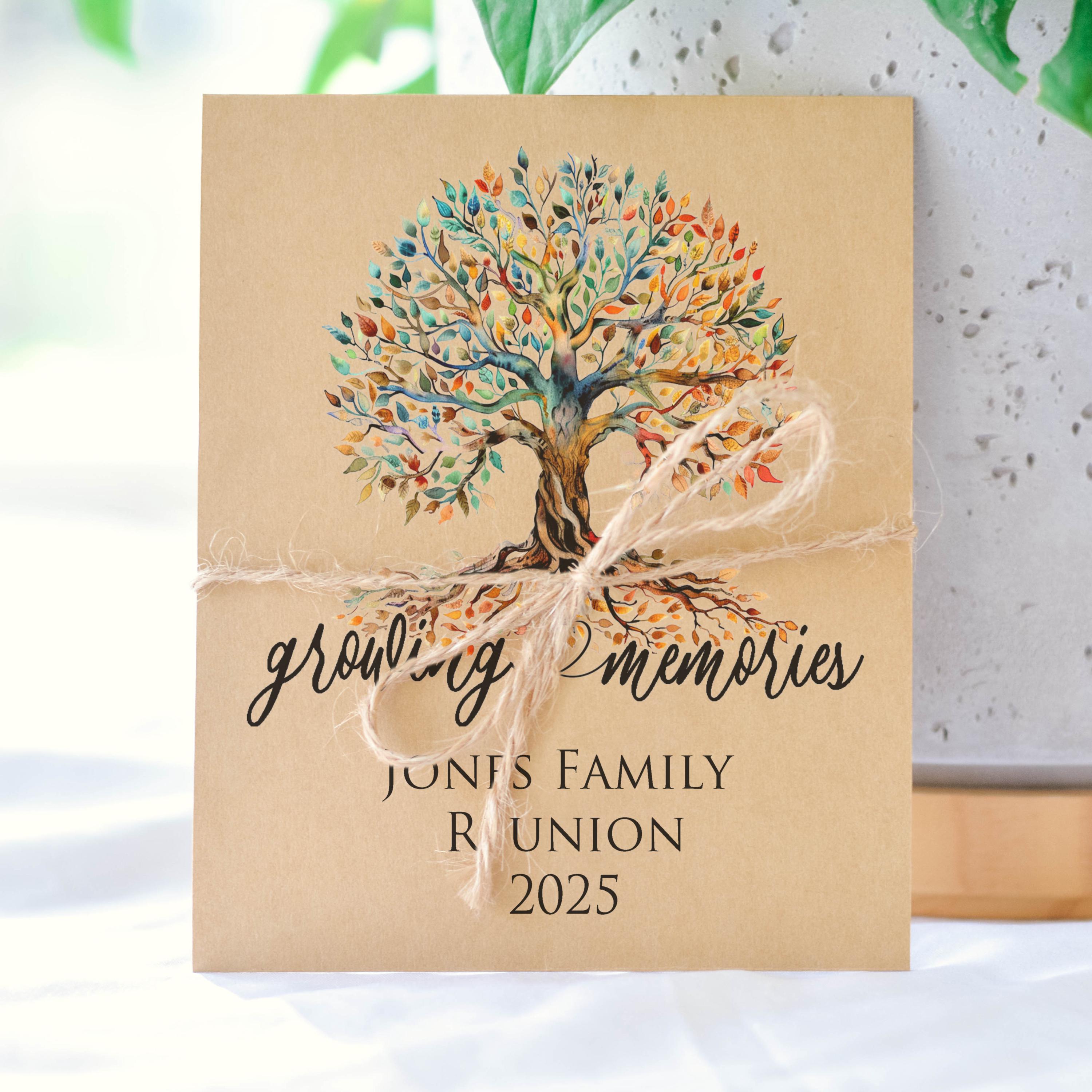 Sunflower Seed Packet Reunion Favors: Personalized Tree of Life Family ...