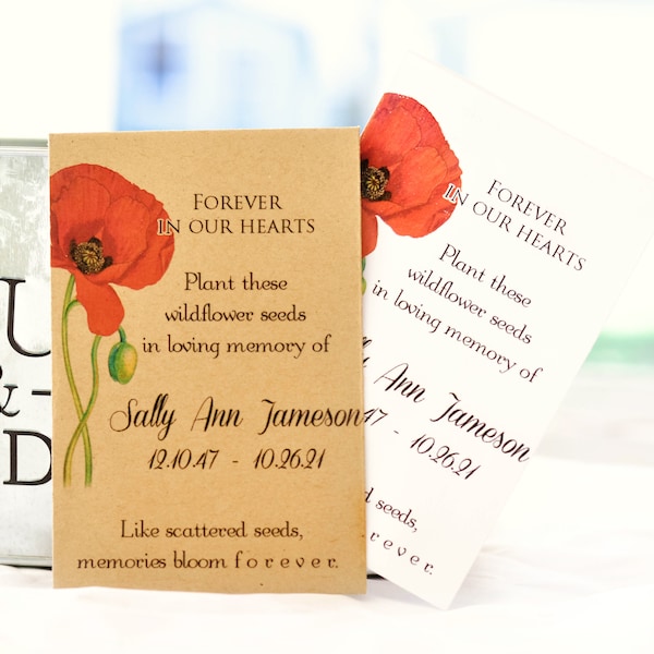 Memorial Seed Packet - Etsy