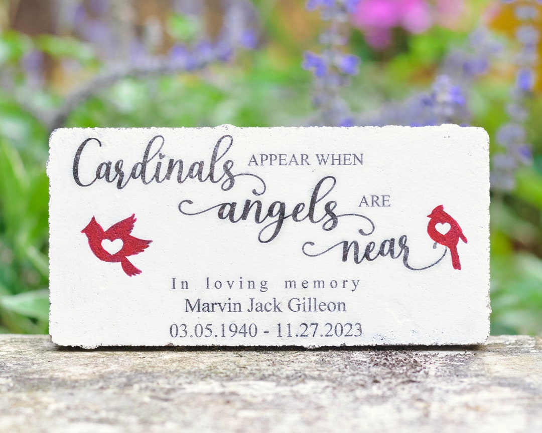 Memorial Stone, Laser Engraved Cardinal Design, Personalized ...