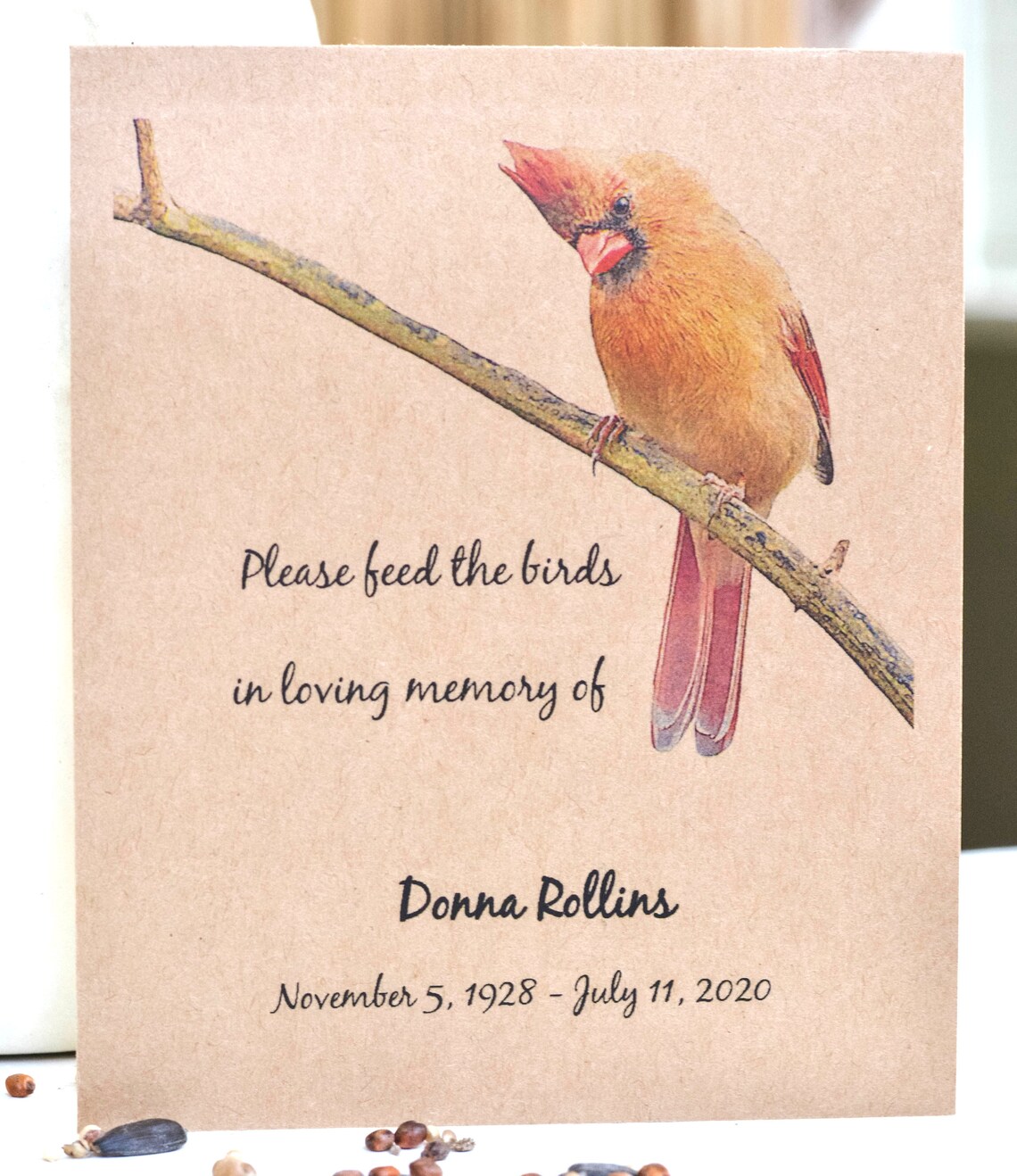 Cardinal Memorial Seeds Funeral Celebration of Life Bird - Etsy Australia