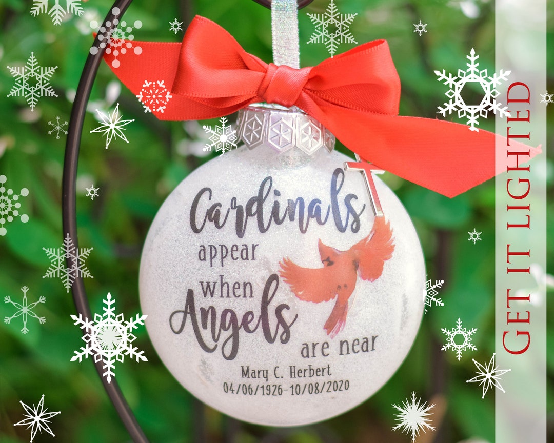 Memorial Keepsake Christmas Ornament, Cardinal & Angels Ornament ...