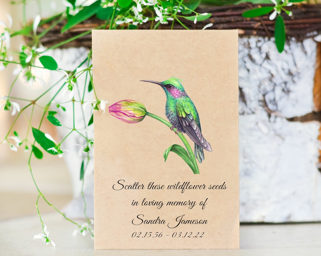 Hummingbird Memorial Seeds, Wildflower Seed Pack, Funeral Favor ...
