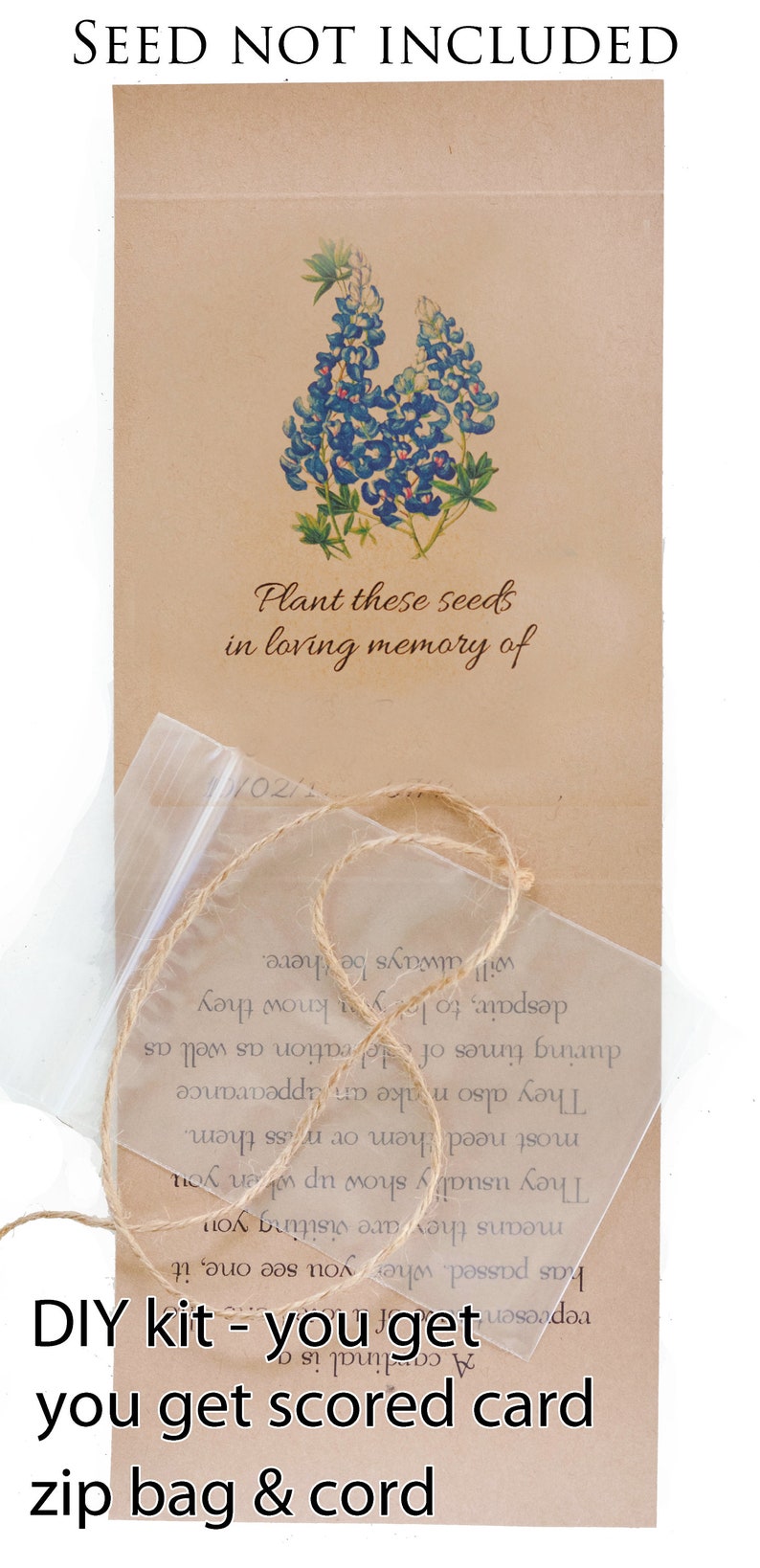 Texas Bluebonnet Memorial Seeds, in Loving Memory, Funeral Favor ...