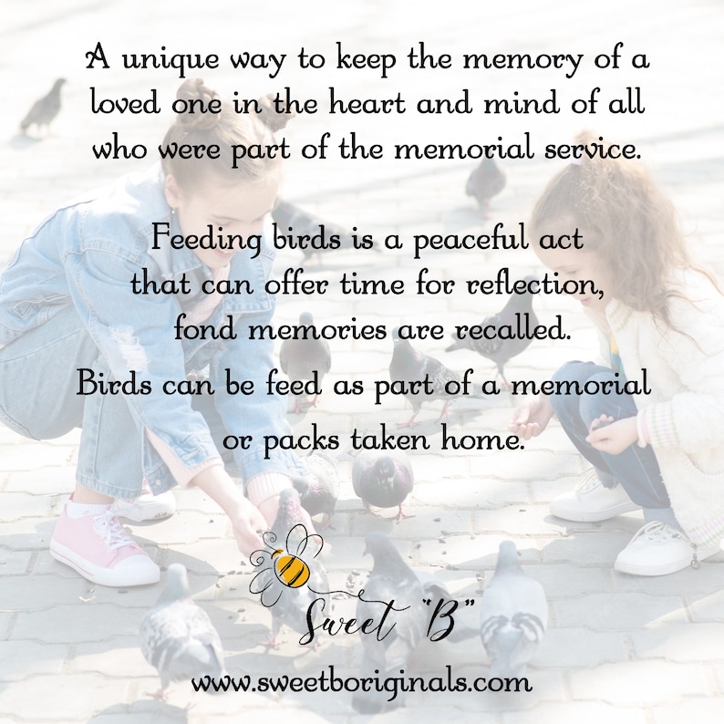 Memorial Birdseed Packet Funeral Favors: Glassine Cardinal Rememberance ...