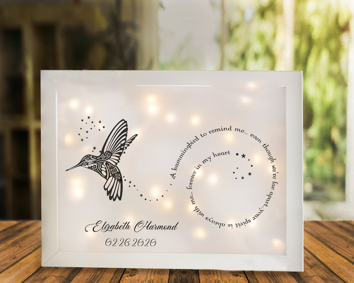 Sympathy Gift Memorial Gift Lighted Hummingbird Memorial - Etsy