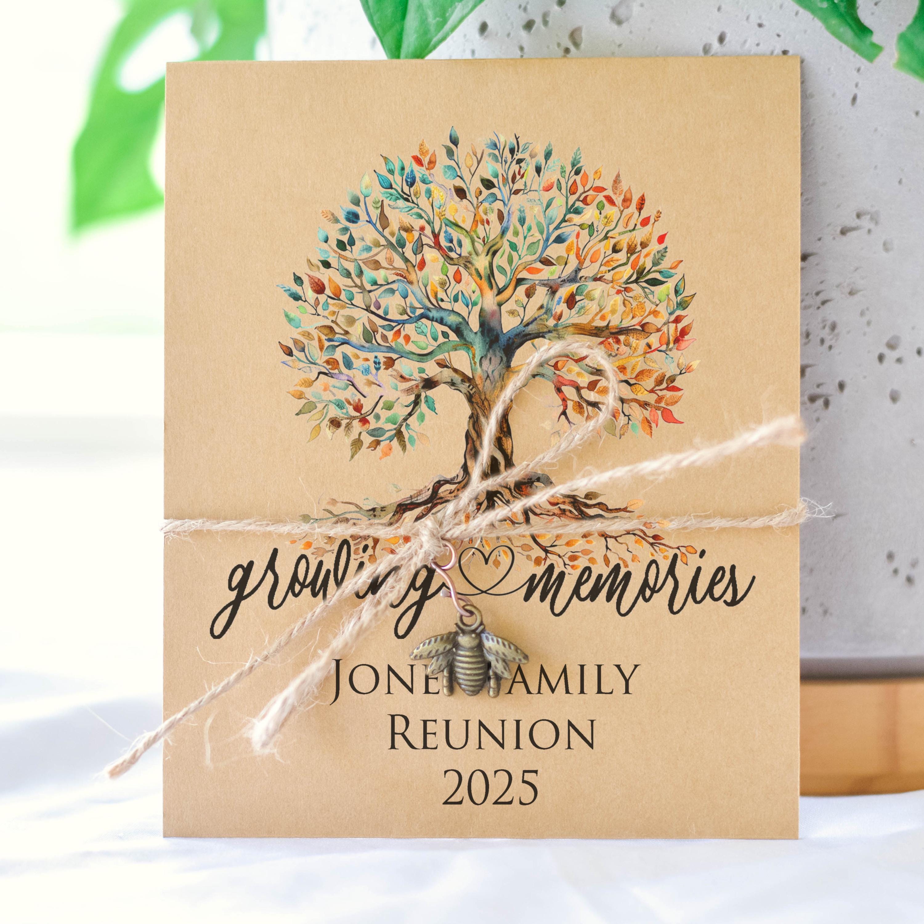 Sunflower Seed Packet Reunion Favors: Personalized Tree of Life Family ...