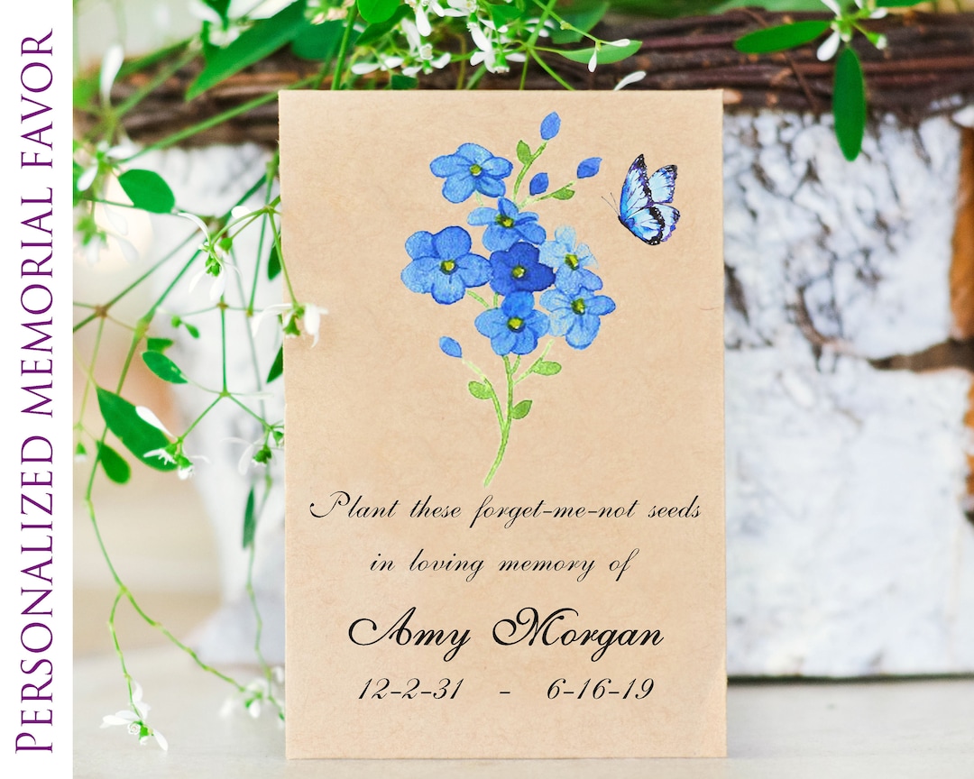 Forget Me Not, Memorial Gift, Memorial Seed Pack, Funeral Favor, in ...