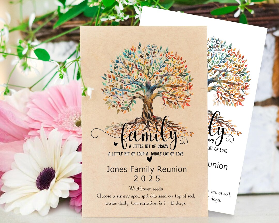 Family Reunion Wildflower Seed Packets, Family Reunion Gifts, Reunion ...