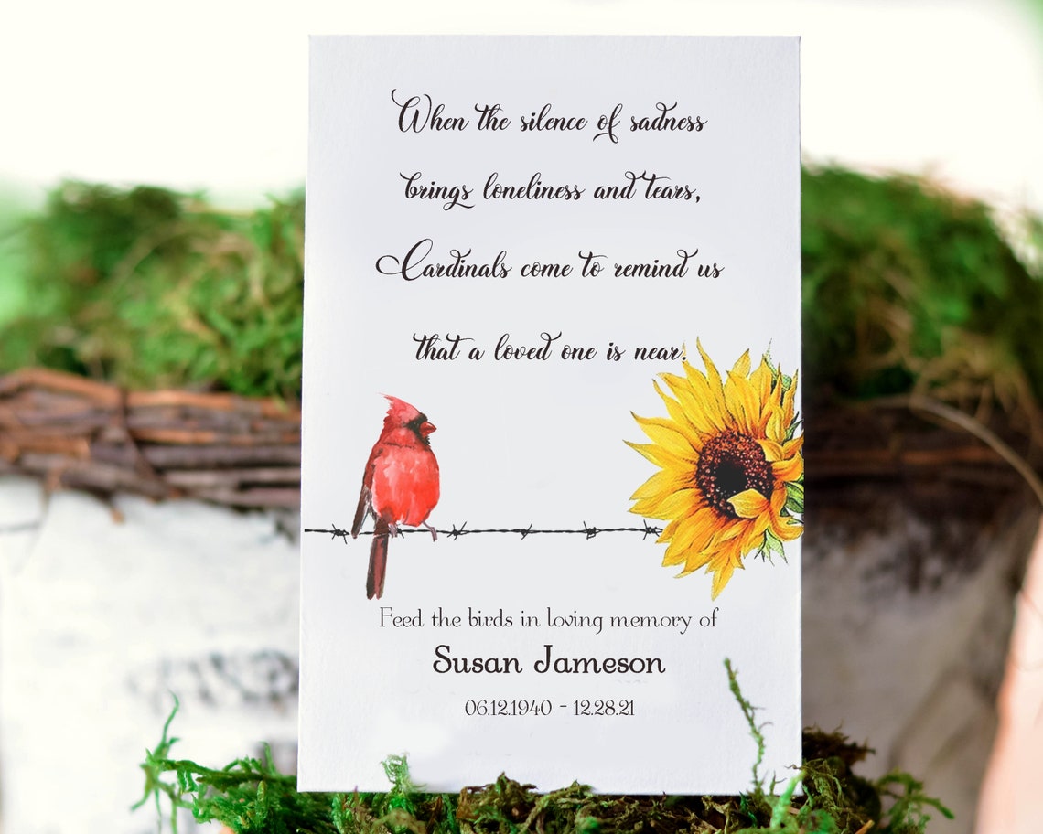 Cardinal Celebration of Life Memorial Keepsake Funeral - Etsy