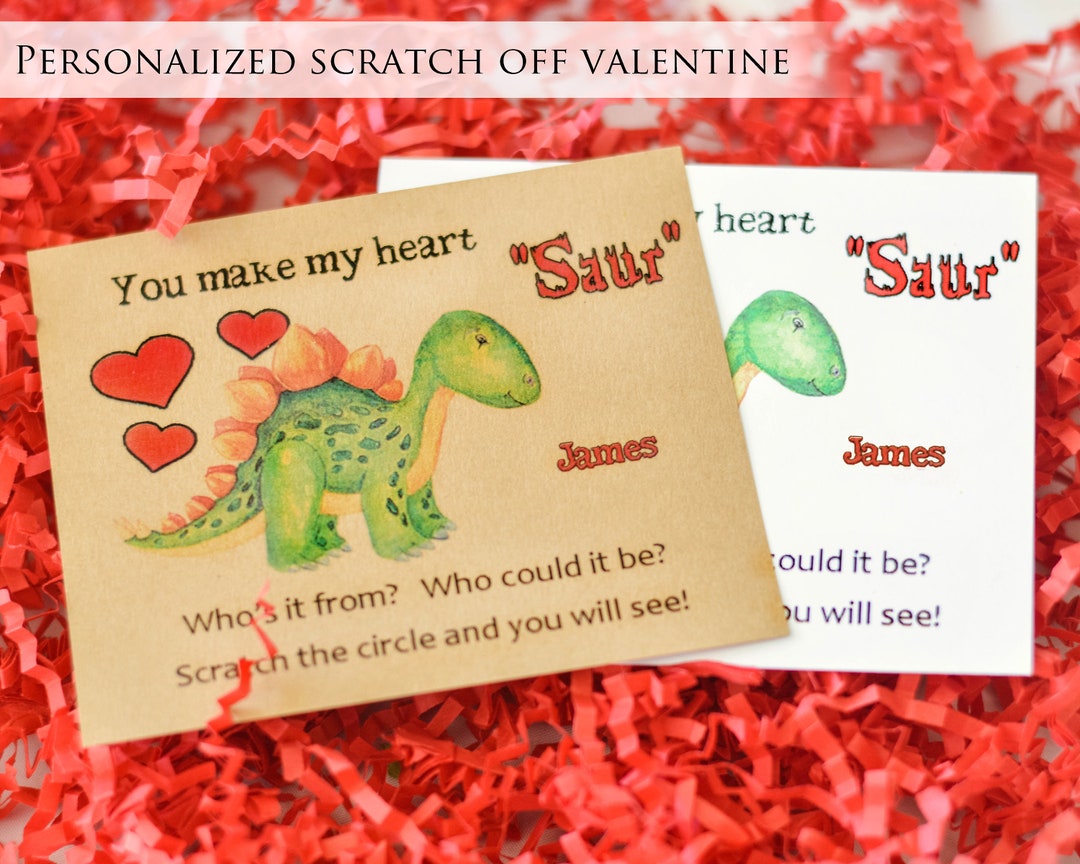 Dinosaur Valentine Personalized, Kids Valentine, Brontosaurus Valentine ...