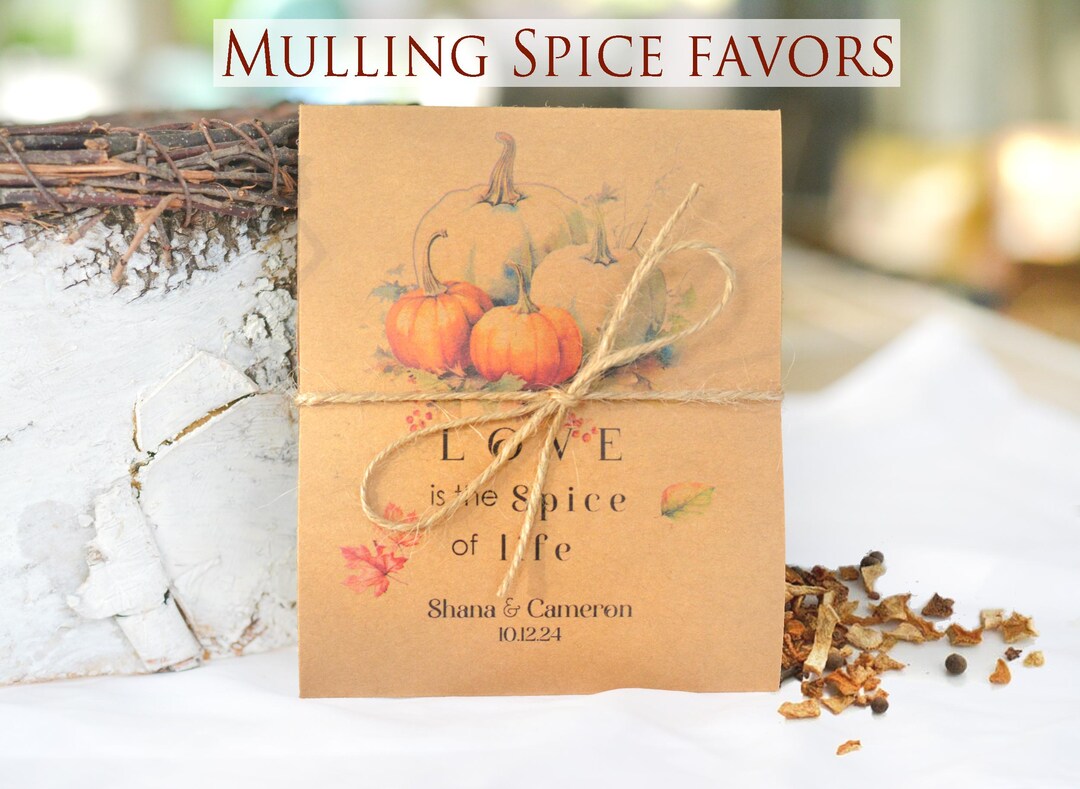 Mulling Spice Fall Wedding Favors • Bridal Shower Mulled Wine Gifts ...