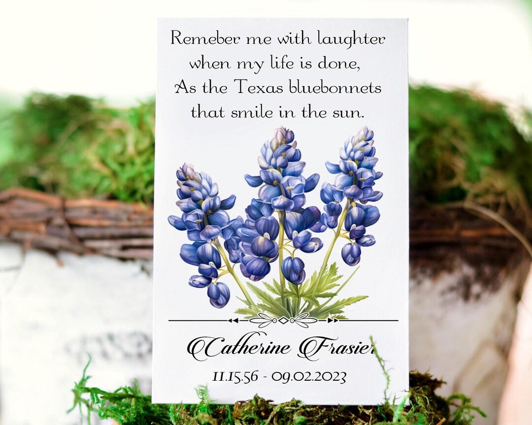 Texas Bluebonnet Memorial Seed Packets, Texas Bluebonnet Funeral Favor ...