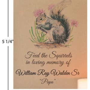 Funeral Favor, Memorial Favor, Feed the Squirrels Memorial Gift ...