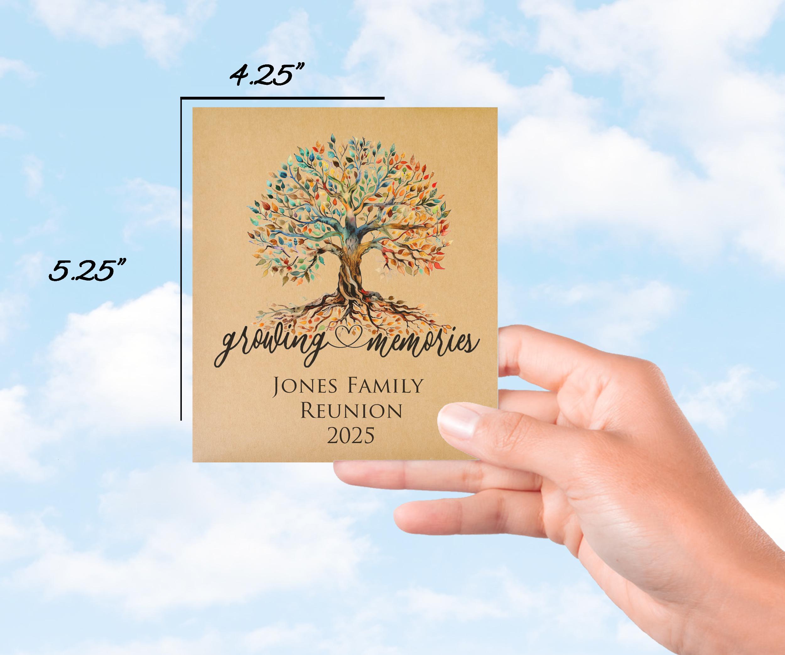 Sunflower Seed Packet Reunion Favors: Personalized Tree of Life Family ...