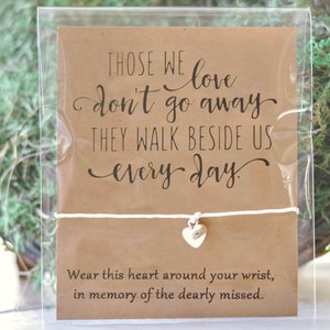 Funeral Gift Bracelet, Grief Memory Bracelet, Memorial Gift Card ...