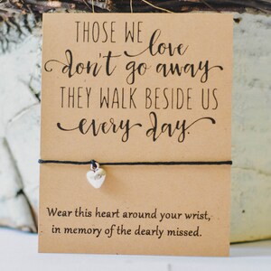 Funeral Gift Bracelet, Grief Memory Bracelet, Memorial Gift Card ...