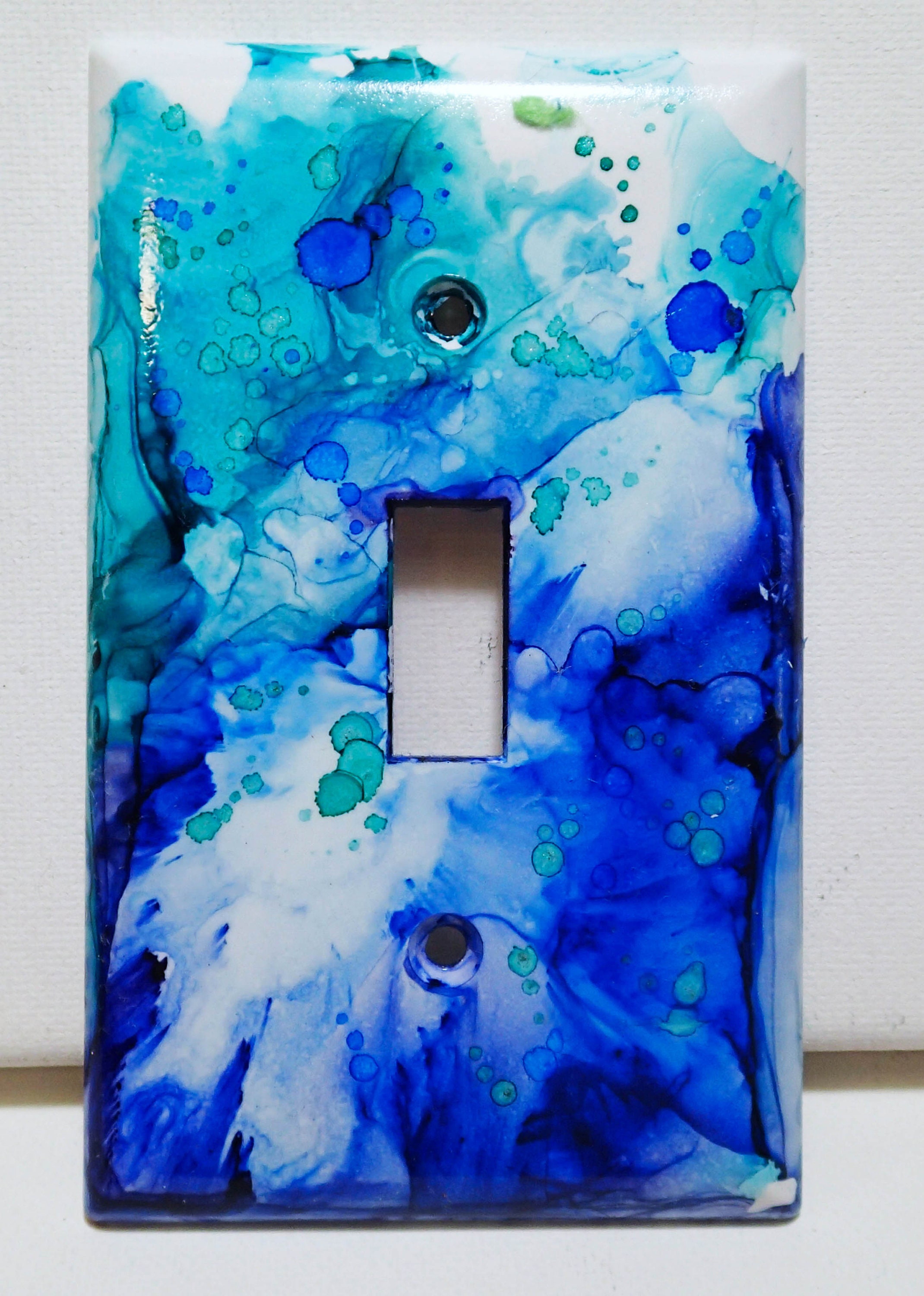 Switchplates Alcohol Ink Painted Double Outlet Cover Wall Decor Outlet ...