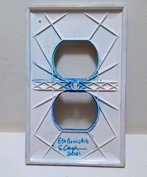 Switchplates Alcohol Ink Painted Double Outlet Cover Wall Decor Outlet ...