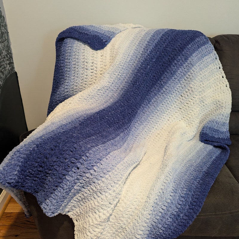 Blue Crochet Blanket - Etsy