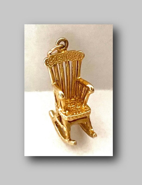 gold rocking chair charm - Gem
