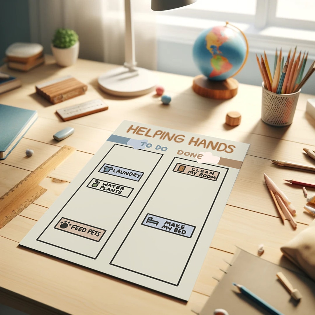 Kids Chore Chart | Helping Hands | Printable | Digital Download - Etsy