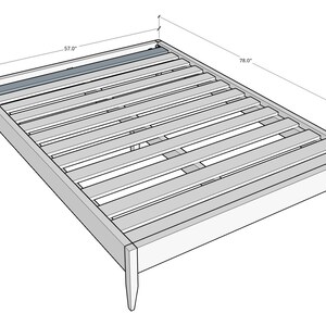 DIY Full Size Bed Frame - Printable PDF Woodworking Plans, Build Plans ...