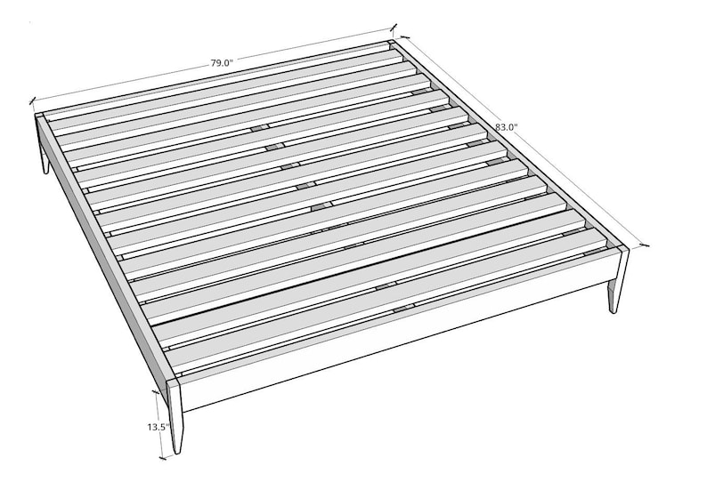 DIY King Size Bed Frame - Printable PDF Woodworking Plans, Build Plans ...