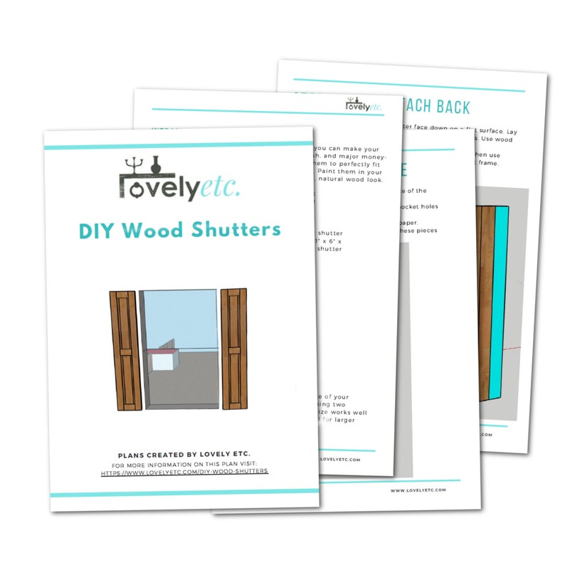 DIY Wood Shutters - Printable PDF Woodworking Plans, Build Plans - Etsy