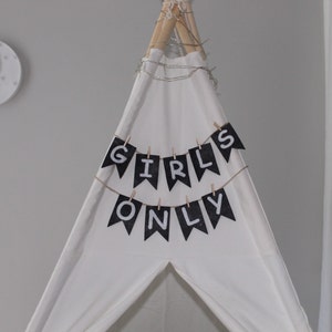 Boys Only/girls Only Mini Banner/sign Teepee Decor Playroom Decor Door ...
