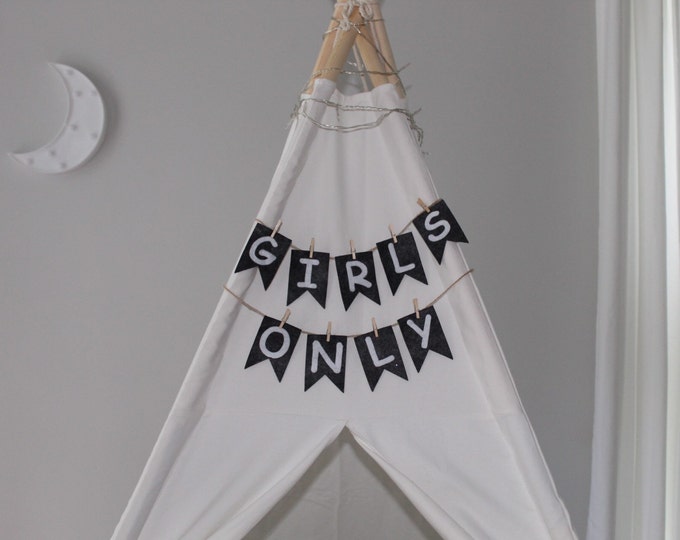 Boys Only/girls Only Mini Banner/sign Teepee Decor Playroom Decor Door ...