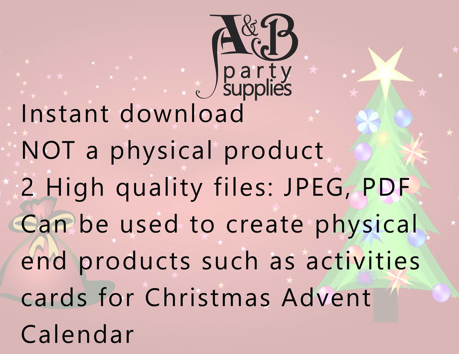 Digital Christmas Advent Calendar Cards Digital Download | Etsy