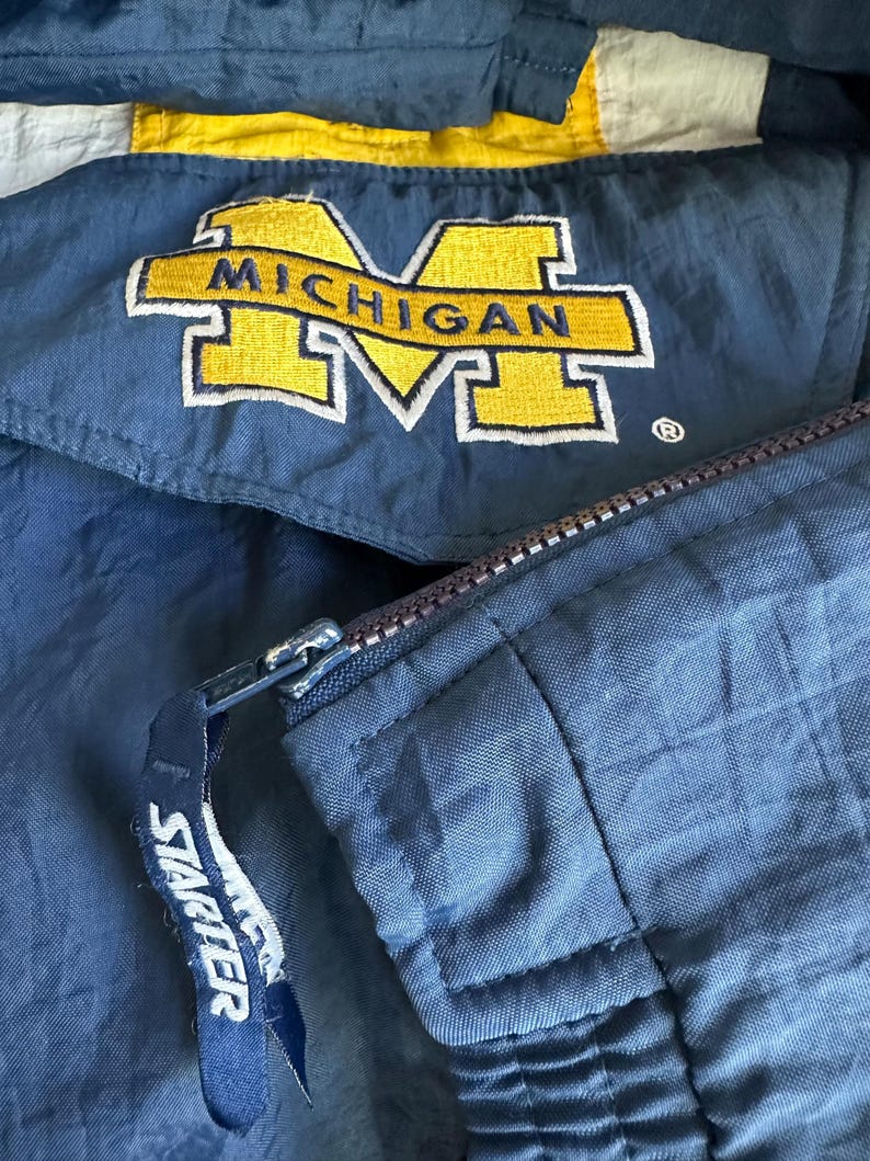 Vintage Michigan 1/2 Zip Anorak Pullover Starter Jacket - XL - Etsy