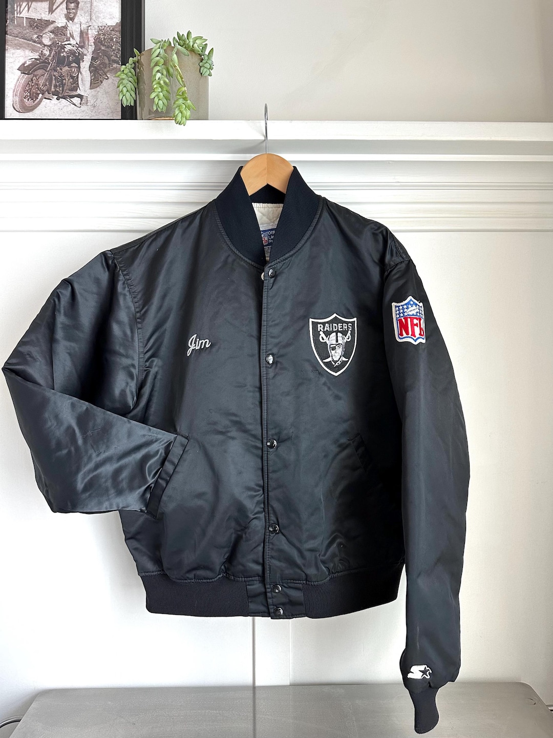 Raiders 1980s Embroidered Starter Jacket Large "jim" - Etsy