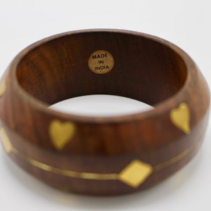 1970s Wood & Metal Bangle - Etsy