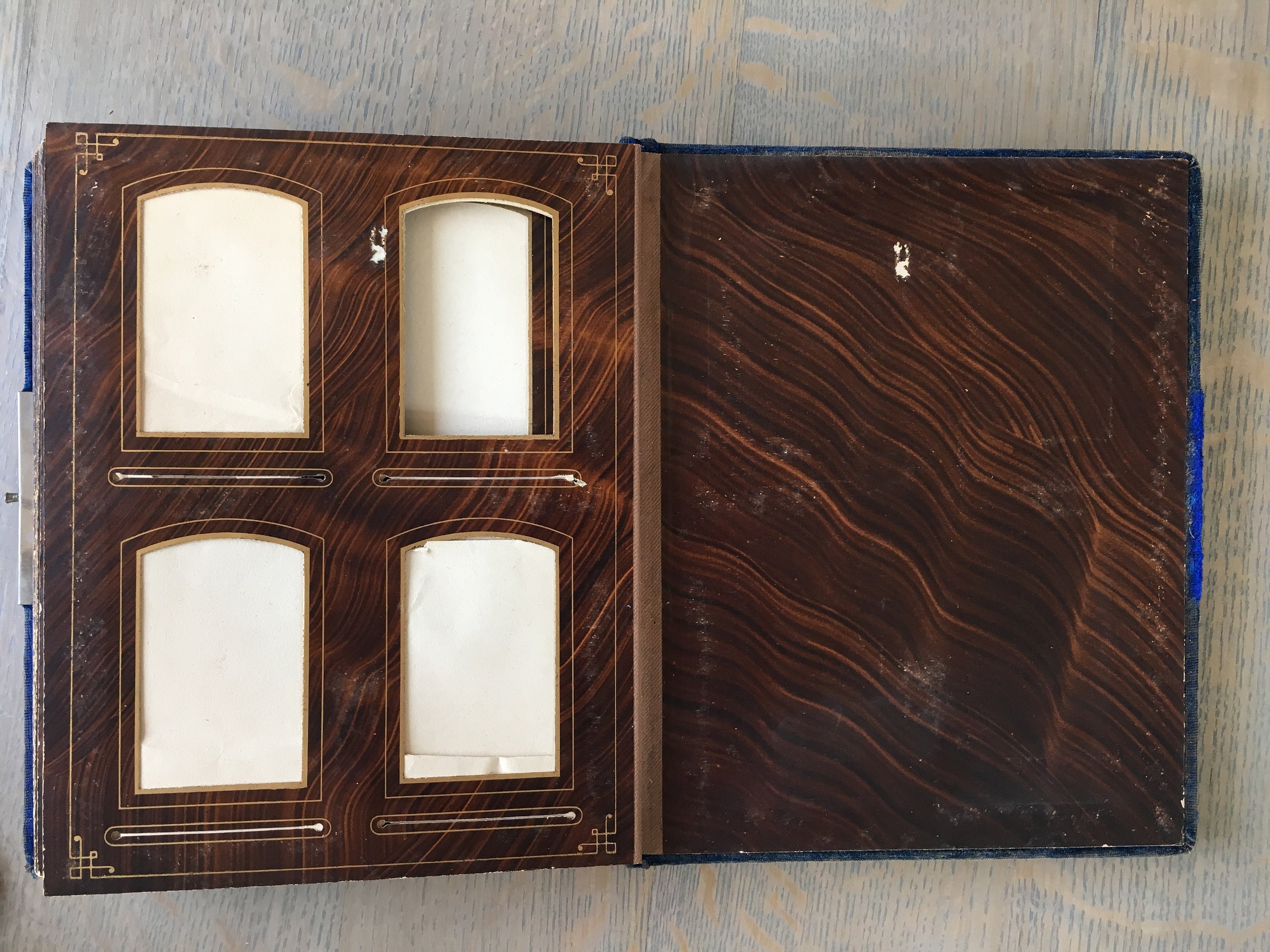 Antique Blue Velvet Portrait Photo Album - Etsy